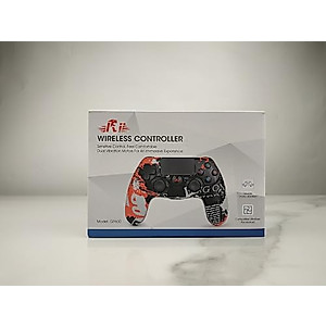 Wireless Controller for PS4,1000mAh Battery -3.5mm Audio Jack -RGB Light and 6-axis Gyro Sensor,Dual-shock Gamepad Joystick Compatible with PS4/PS3/Android/Windows(Crackle Design)