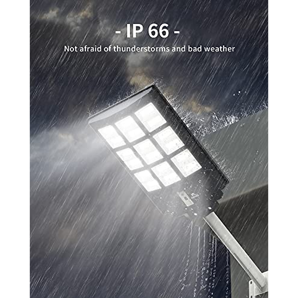 OKPRO Solar Street Lights Outdoor - 1000W Solar Parking Lot Lights, 7000K LED Solar Lights, Dusk to Dawn, Motion Sensor,IP66 Waterproof, Commercial Grade