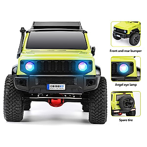 roadwi RGT RC Crawler 1:10 4WD Off-Road Truck Rock Cruiser RC 136100V3 Hobby RC Car Toy Car for Adults (Fluorescent Green)