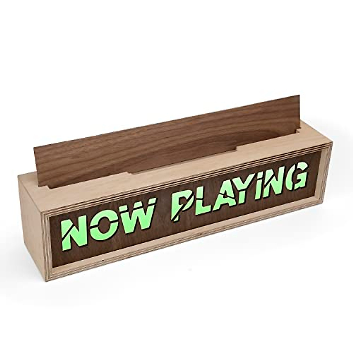 Bertram & Wooster Now Playing Vinyl Record Stand - Natural American Walnut Display | Handcrafted | Holds Vinyl, DVDs, CDs | Wall Mount | Record Player Turntable Accessories | Now Playing Record Holder