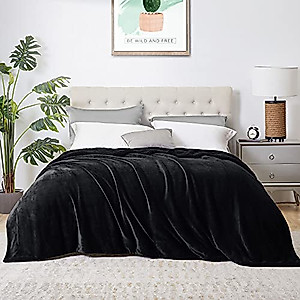 Walensee Sherpa Fleece Blanket (Twin Size 60”x80” Black) Plush Throw Fuzzy Super Soft Reversible Microfiber Flannel Blankets for Couch, Bed, Sofa Ultra Luxurious Warm and Cozy for All Seasons
