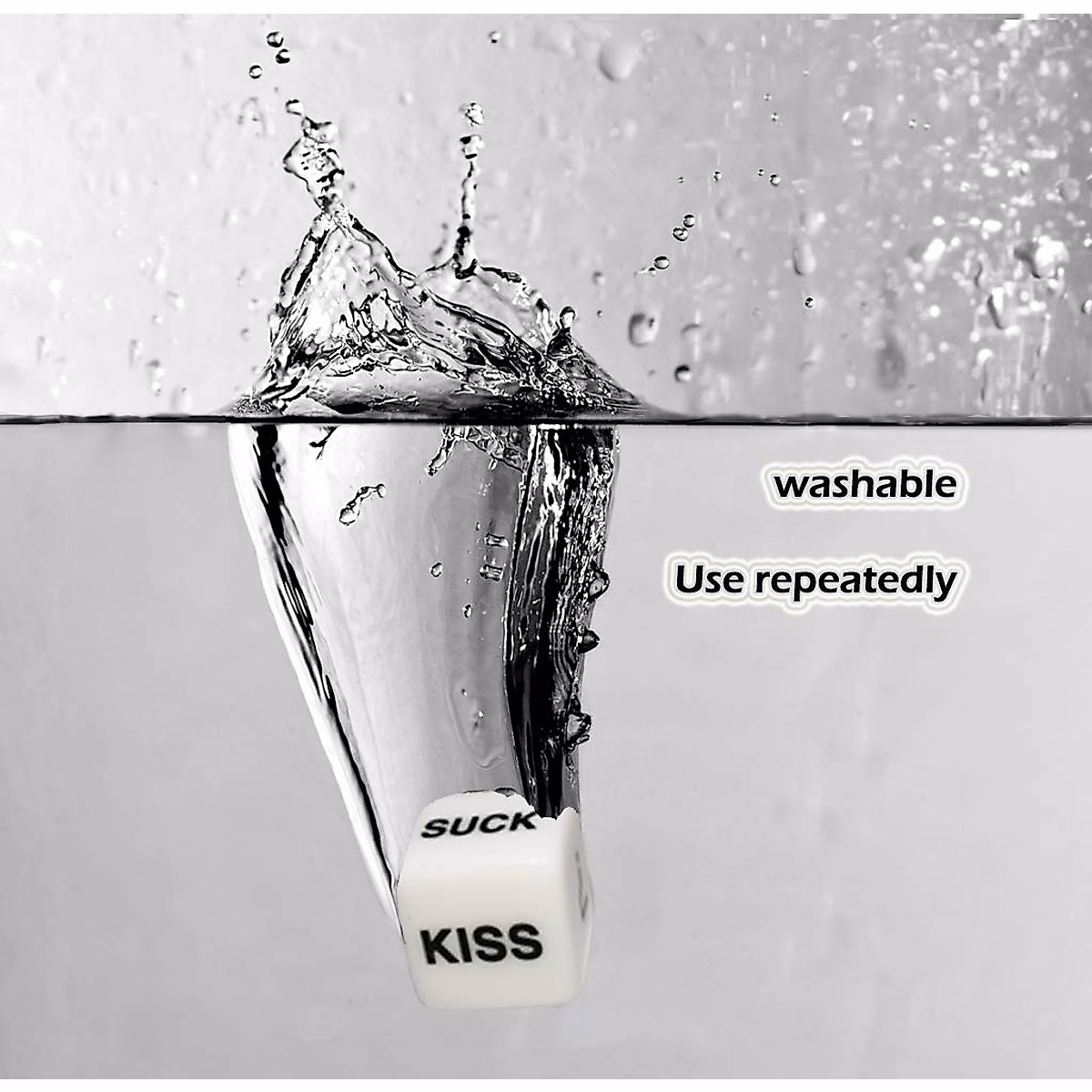 English Fun White Couple dice,Dice with Action Instructions in English,2 Pieces to Play Together,36 Ways to Play,Acrylic(4 Pieces)