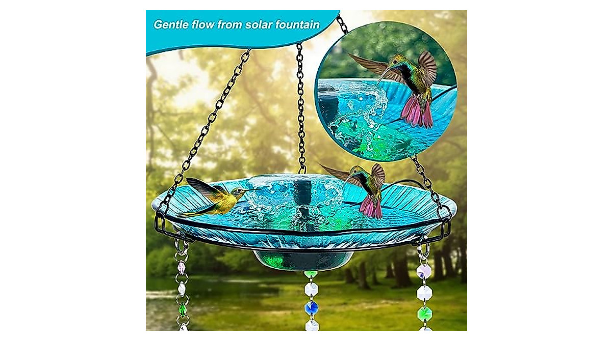 Headak Life 2-in-1 Solar Hummingbird Feeder & Bird Bath