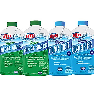 HTH 67140 Swimming Pool Super Algaecide and Super Clarifier Value Pack (Pack of 2)