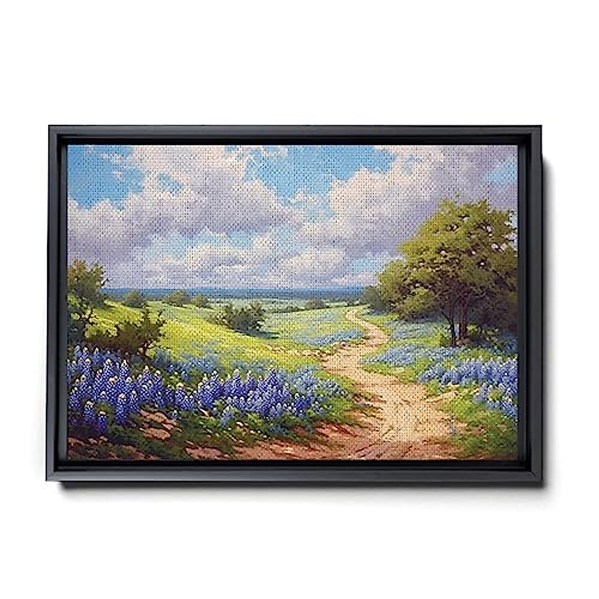 Enchanting Texas, Native Texas Hill Country Bluebonnet Landscape - Fine Art Print Mounted in a White Mat Board