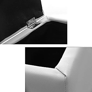 JAHH Storage Ottoman Small Cube Footrest Stool Seat Faux Leather Toy Chest Black (Color : E)