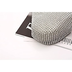 seropian Women's Evening Bag Sparkly Rhinestone Purse Ladies Triangle Designer Clutch Bag for Prom Party Wedding (Sliver)