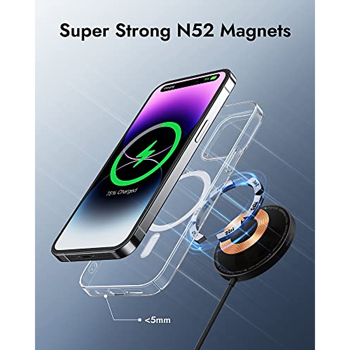 Baseus Wireless Charger for Magsafe, 15W Mini Lightweight Magnetic Wireless Charger with N52 Strong Magnets & Aerogel, Upgraded Temperature Control Compatible with iPhone 12/13/14 Series