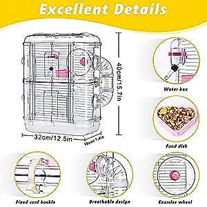 MLOHASING Hamster Cages and Habitats,Rat Cage with Hamster Accessories Including Hamster Ball，Food Dish, Water Bottle，Small Animal Cage and Playpen