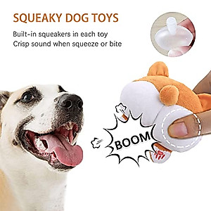 ROZKITCH Pet Dog Toys Corgi Cute Butt Shaped Plush Toy Squeaky Dog Toy, Stuffed Plush Puppy Dog Chew Toy for Small Medium Dogs