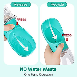 Yicostar Dog Water Bottle, Leak Proof Portable Dog Water Bottle for Walking Dog Water Dispenser with Drinking Feeder for Pets Outdoor, Travel, Hiking Food Grade Plastic(19oz, Blue)