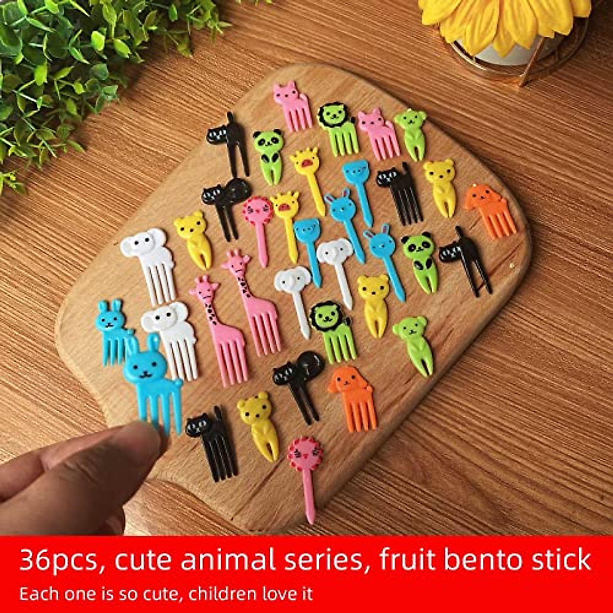 HENWAFX Animal Food Picks for Kids, Cute Cartoon Animal Fruit Food Toothpicks,Reusable Lunch Picks for Kids Bento, Lunch Bento Box Picks for Toddler,kids lunch accessories (animal)