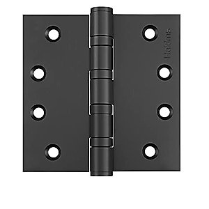 Haidms 304 Stainless Steel Matte Black 4'' Door Hinges for Exterior Doors Ball Bearing Door Hinges 4in x 4in Door Hinges with Square Corners, Heavy-Duty, 3PACK