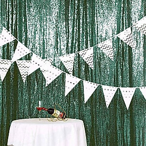 Efavormart 8ft Hunter Emerald Green Sequin Photo Booth Backdrop Photography Backdrop with Rod Pockets