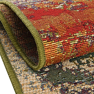 Rugs.com Outdoor Modern Collection Rug – 2' 7 x 12' Runner Multi Flatweave Rug Perfect for Hallways, Entryways