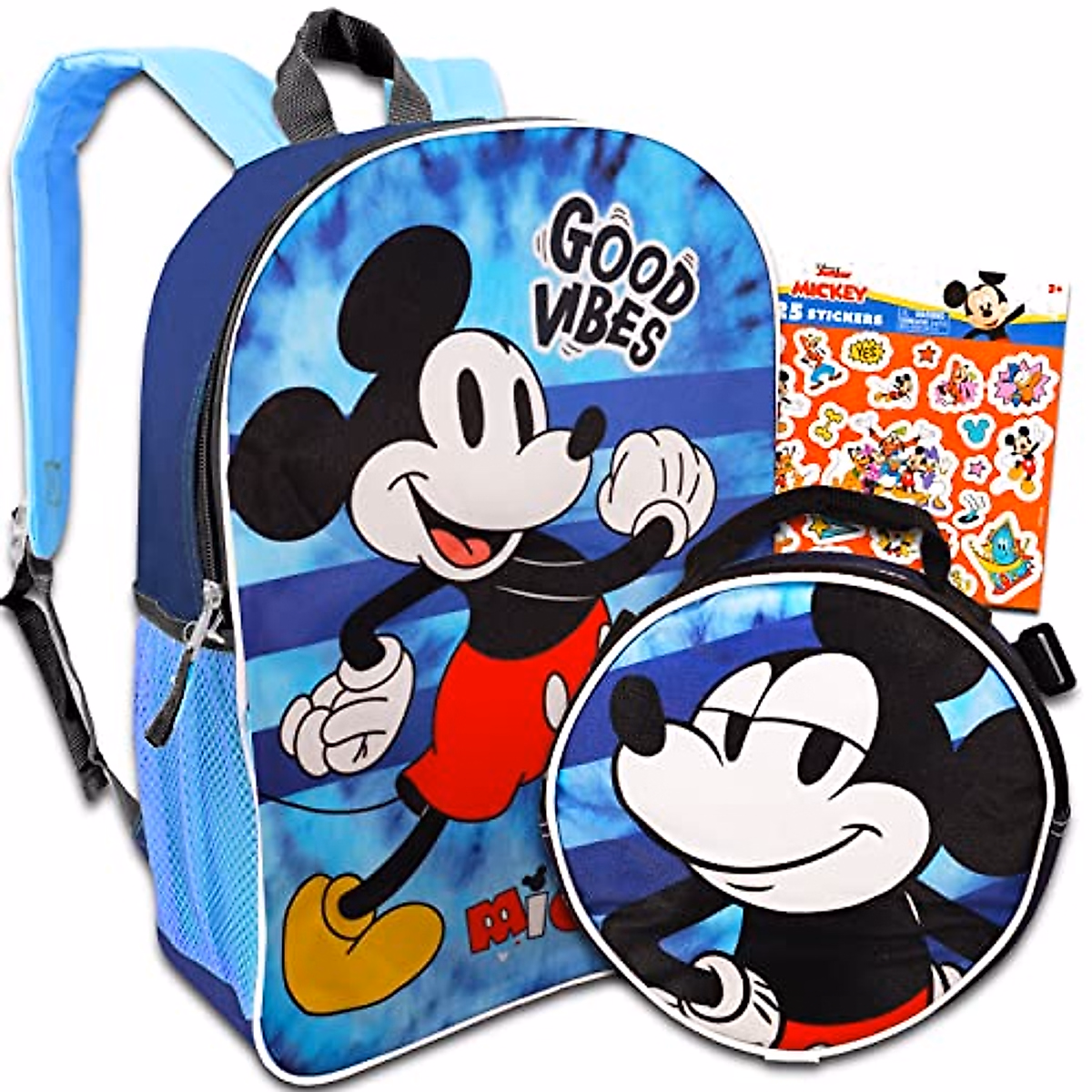 Mickey Mouse Backpack School Supplies Bundle ~ Mickey Lunch Box And Backpack Set With Mickey Mouse Stickers And Tattoos (Mickey School Supplies)
