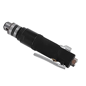 3/8in Air Drill with 3 Jaw Chuck Straight Handle Reversible Adjustable Speed Pneumatic Drilling Tool 900rpm CW CCW(European Style)