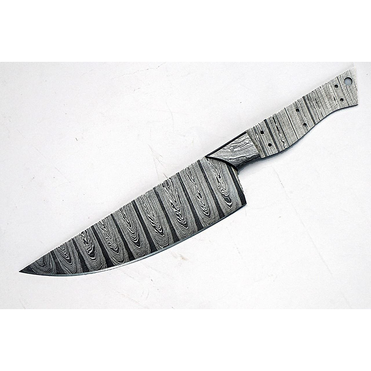 JNR Traders Damascus Steel Chef Knife Blank Blade for Knife Making Supply, Diy Handmade Professional Thiin Sharp 7 Inch Blade 3729