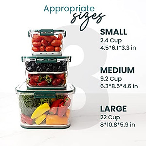 DMagazi Fruit Storage Containers for Fridge | 3 Set Fruit and Vegetable Storage Containers for Organizing with Strainer | Stackable Food Storage Containers With Lids Airtight