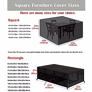 UCARE Patio Table Cover Rectangular Waterproof 210D Oxford Protection Garden Table Covers Dustproof Patio Furniture Covers for Garden Outdoor Indoor (84x52x29in/ 213x132x74cm)