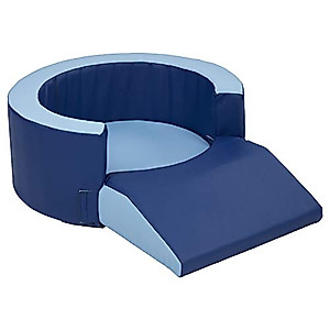 Factory Direct Partners 10422-NVPB SoftScape Lil Personal Space, Cozy and Safe Foam Retreat for Babies and Toddlers to Read, Snack, or Relax - Navy/Powder Blue