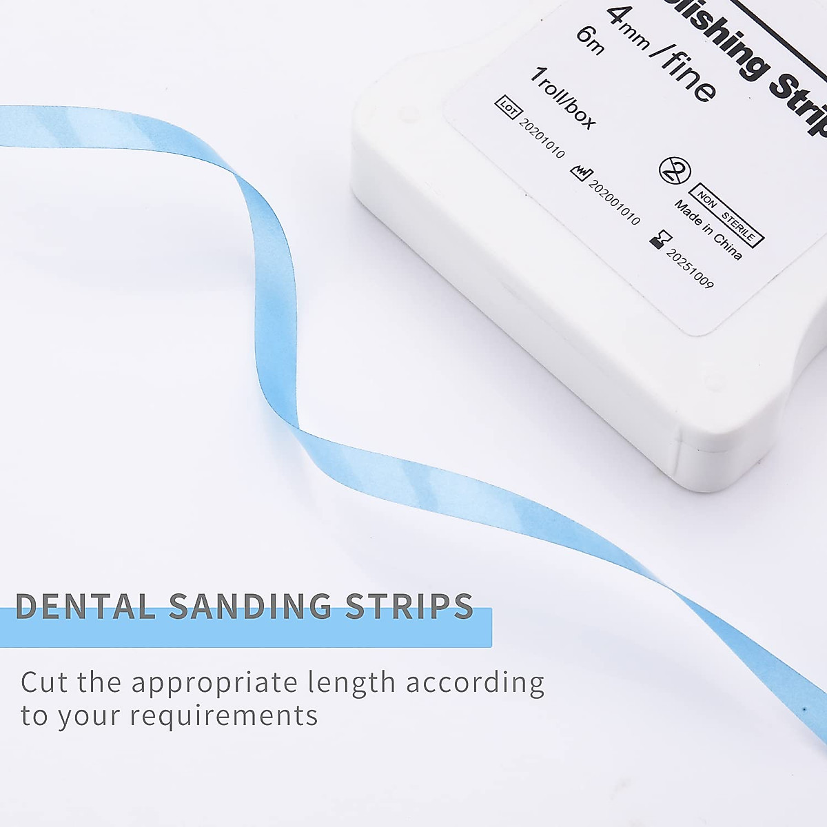 faruijie Dental Polishing Strip - Dental File for Teeth Sanding Grinding Deep Teeth Cleaning Tool Teeth Abrasive Finishing Strip Dental Care 4mm x 6M 1Roll
