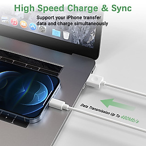 Marchpower iPhone 14 Charger Cord-3Pack 3ft 6ft 10ft MFi Certified Lightning Cable USB-A Fast Charging Cable Compatible with iPhone 13 12 11 Mini Pro Max SE X XS XR 8 7 6 Plus iPod iPad AirPods, White