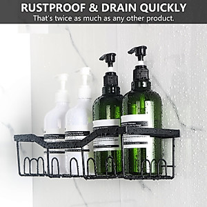 senzibser Show Caddy.Shower Shelves Black Shower Shelves for Inside Shower.NO Driling Easy Installation shower shelf shower [2-Pack]