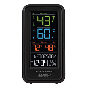La Crosse Technology C85845-INT Weather Station, Black & S82967 Wireless Digital Personal Weather Station