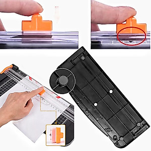 A4 Paper Cutter Paper Trimmer Portable Paper Slicer, 12 Inch Titanium Scrapbooking Tool with 3pcs Replacement Blades with Safeguard Side Ruler for Craft Paper, Coupon, Label and Cardstock