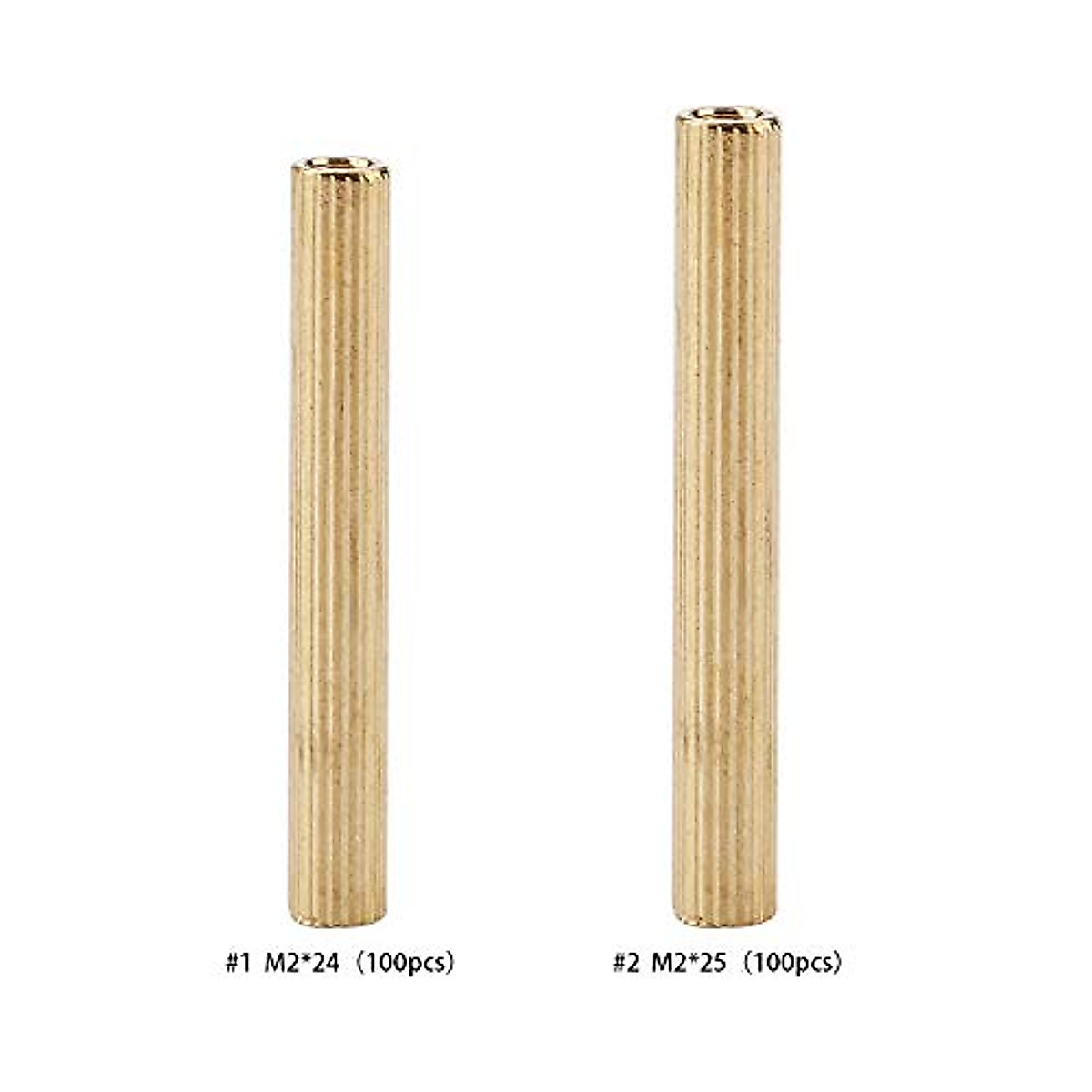 100Pcs Male Hex Brass PCB Motherboard Spacer Standoff, Computer Case M2 Single Head Male Brass Standoff Fastener Accessory for Computer Main Board(M2*25)