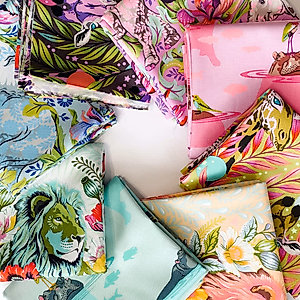 Everglow Fat Quarter Bundle (8 Pieces) by Tula Pink for FreeSpirit 18 x 21 inches (45.72 cm x 53.34 cm) Fabric cuts