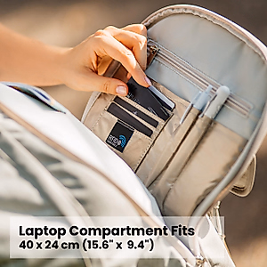 Nordace Comino Travelpack Travel Backpack for Men & Women with USB Charging Port, Water Resistant - Extra Spacious Laptop Backpack for Travel, Backpacking and Everyday Commute (Gray)