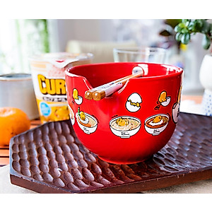 Sanrio Gudetama x Nissin Top Ramen 20-Ounce Noodle Bowl and Chopstick Set