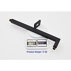 Aquaiaw Square Shower Arm and Anti-Scratch O-Ring Flange, 16 inch, Solid Brass, Soldered 90 Degree Drop, Both Soldered 1/2 NPT Tapered Threads, Wall Rain Shower Head Extension Arm (Matte Black)