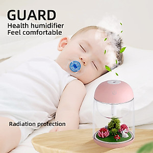 GENNISSY Cute Mini Landscape Air Humidifier Essential Oil Diffuser with 7 Colors LED Night Light, 6oz Water Tank Waterless Auto Shut-off for Bedroom, Home, Office, Baby