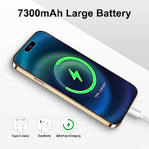 ExAchat A14 Pro 5G Unlocked Smartphone 108MP Camera 7300mAh 6.82" FHD+ Display 120HzD Cell Phone Unlocked 4GB+128GB/256GB Expandable Dual SIM Smart Phone,GPS Fingerprint/Face ID (White)