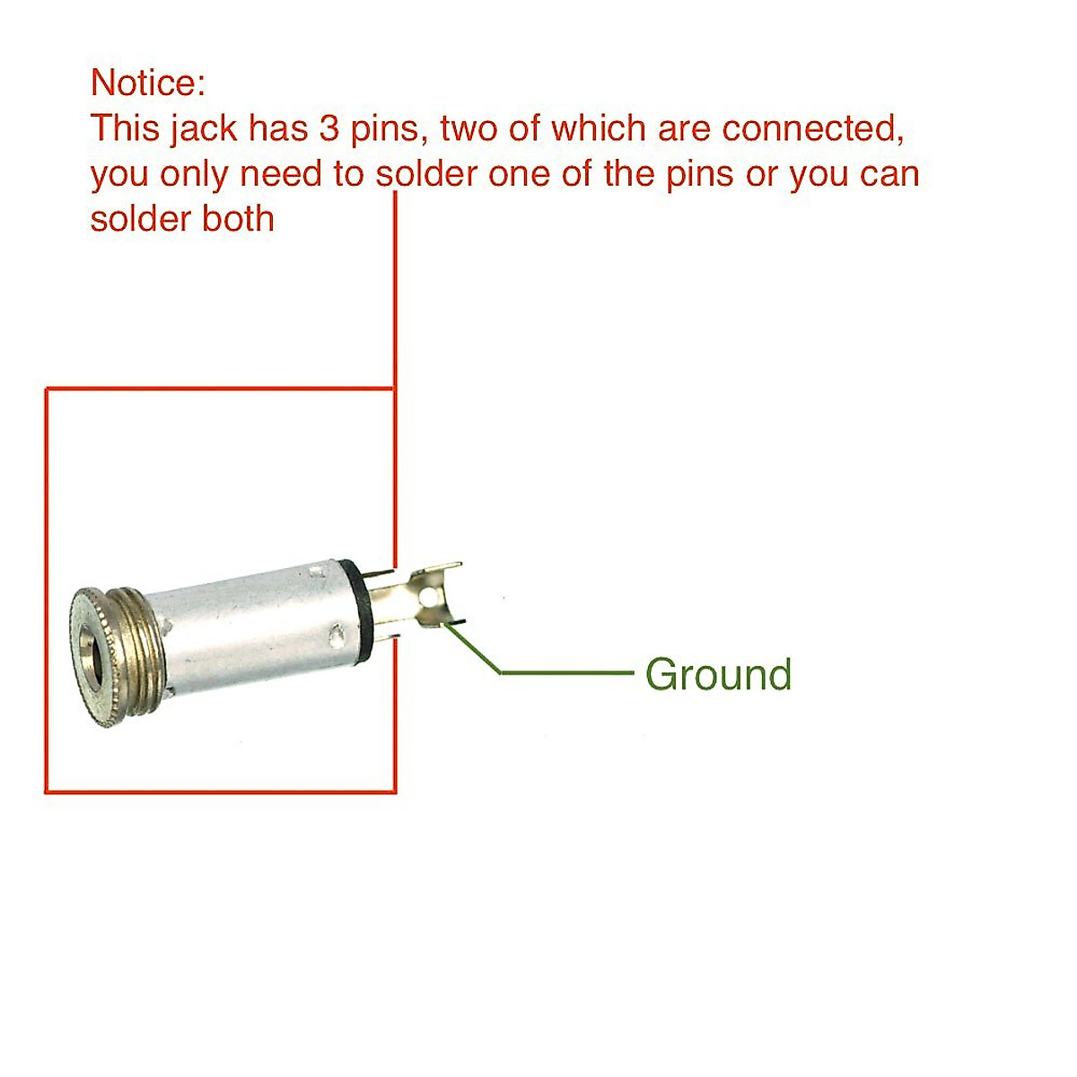 CESS 1/4 Inch TS Female Jack -1/4" Cable Connector for Microphone and Guitar - 6.35mm Mono Socket (4 Pack)