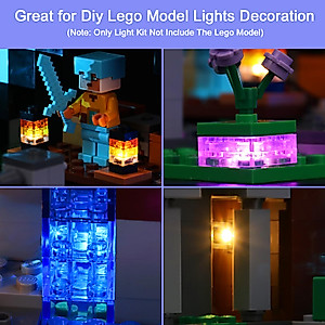 Hilighting Upgraded Led Light Kit Compatible with Lego Minecraft The Sword Outpost 21244 Building Toys, Lights Decoration Compatible with Lego 21244 (Model Not Included)