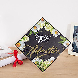 Once Upon A Time Graduation Cap Topper with Flowers, Grad Cap Decorations, Class of 2024 Grad Cap Topper, On to the next adventure