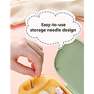 WANSHUNLMI Red Sewing Kit, 140Pcs Family Travel Sewing Project Kit Portable Small Traveler Sewing Supplies Repair Kit Thread Accessories DIY Sewing Supplies Organizer Box (Dark Red)