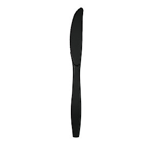 Creative Converting Plastic Knives, 50 Count, 7", Black Velvet