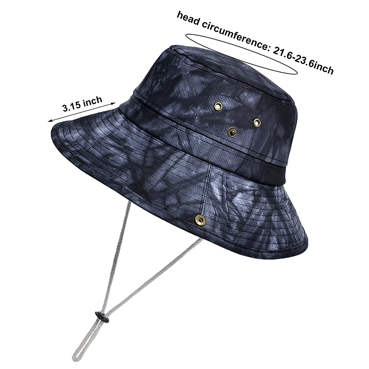 Goiwizz Women's Summer UV Protection Sun Hat Wide Brim Tie Dye Bucket Hat Packable Breathable Cotton Hat for Outdoor Beach Fishing Gardening Purple