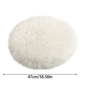 Calming Dog Beds Small Dog Bed Prime of Day Dog Bed Round Fluffy Faux Fur Plush Anti-Anxiety Luxury Comfy Dog Bed Dog Crate Pad(15 in)