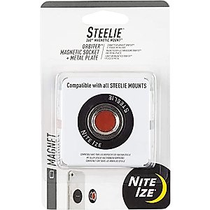 Nite Ize Smartphones Steelie Orbiter Magnetic Socket and Metal Plate, black, one size (STO-01-R7)