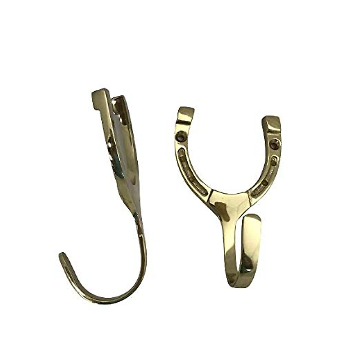 Horseshoe Hook, 4" X 2.5", Set of 2 (Brass)