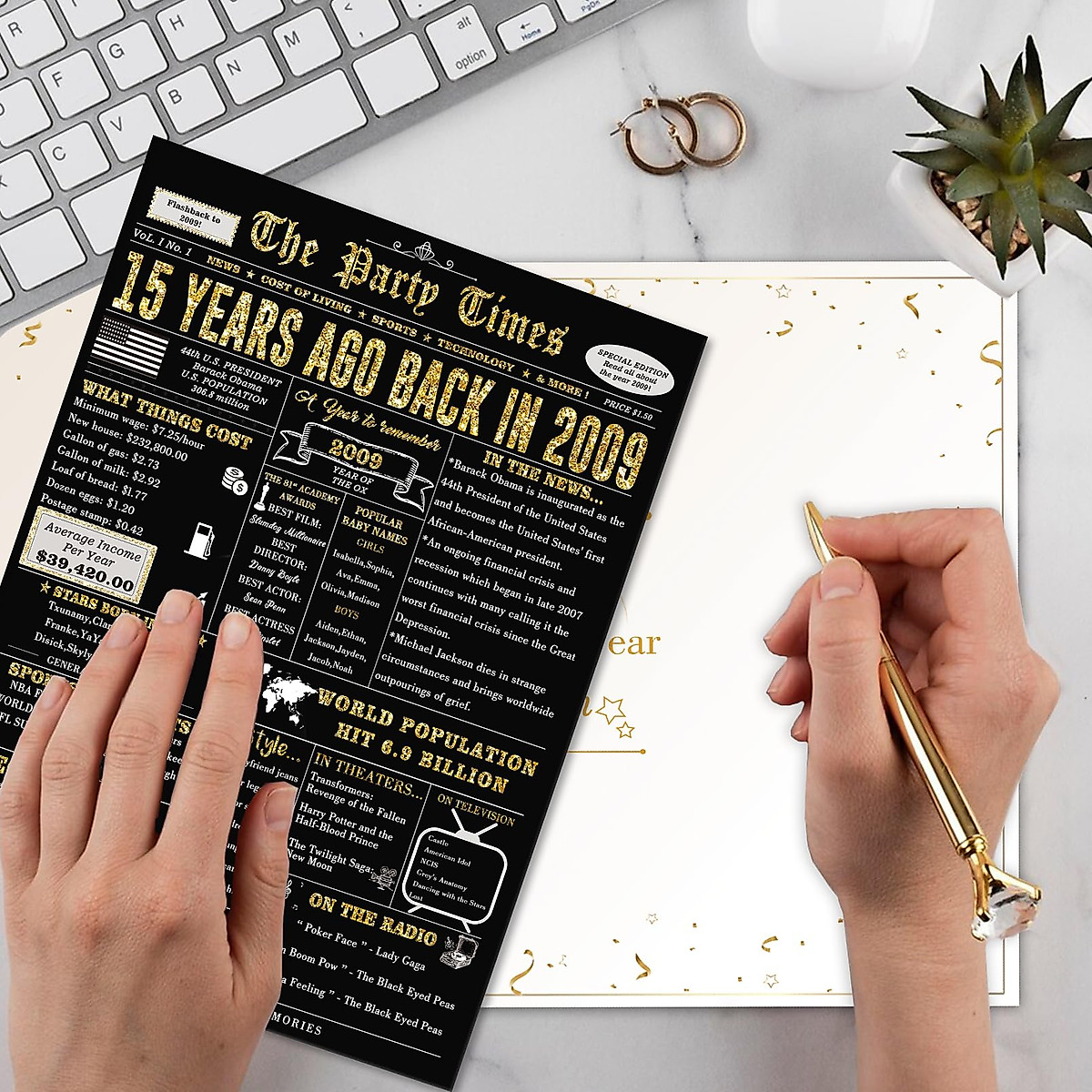 Zyulin 15th Birthday Card, Special Birthday Gift Ideas for 15 Year Old Boy Girls, Happy 15th Birthday Decorations for Teen Girls Boys Daughter Son