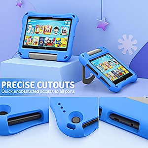 Fire HD 8 Tablet Case, Kindle Fire 8 Case, Amazon Fire Tablet 8 Case(Fit for 2022 12th & 2020 10th Generation)-Auorld Light-Weight Kids-Proof Case for Amazon Fire HD 8&8 Plus Tablet-Blue