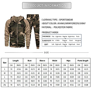 MANLUODANNI Men's Hooded Athletic Tracksuit Casual Full Zip Jogging Sweatsuits, TZ57 Khaki-L