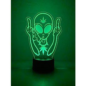 Yooce 420 Leaf 3D LED Table Lamp Night Light Optical Visual Illusion Home Decor Lighting
